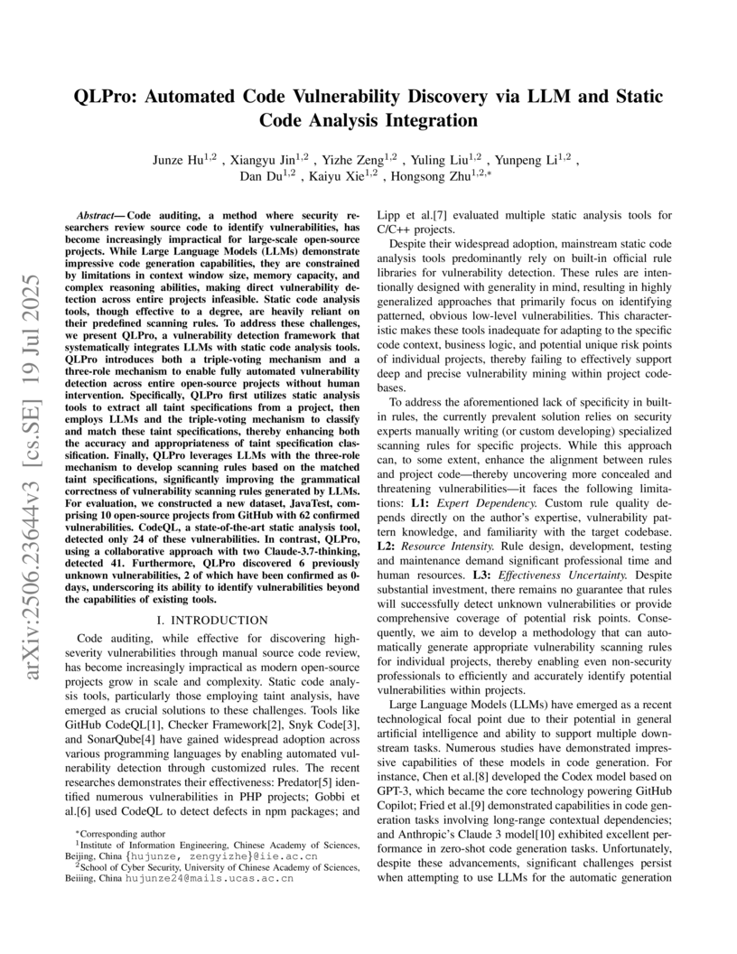 QLPro: Automated Code Vulnerability Discovery via LLM and Static Code ...