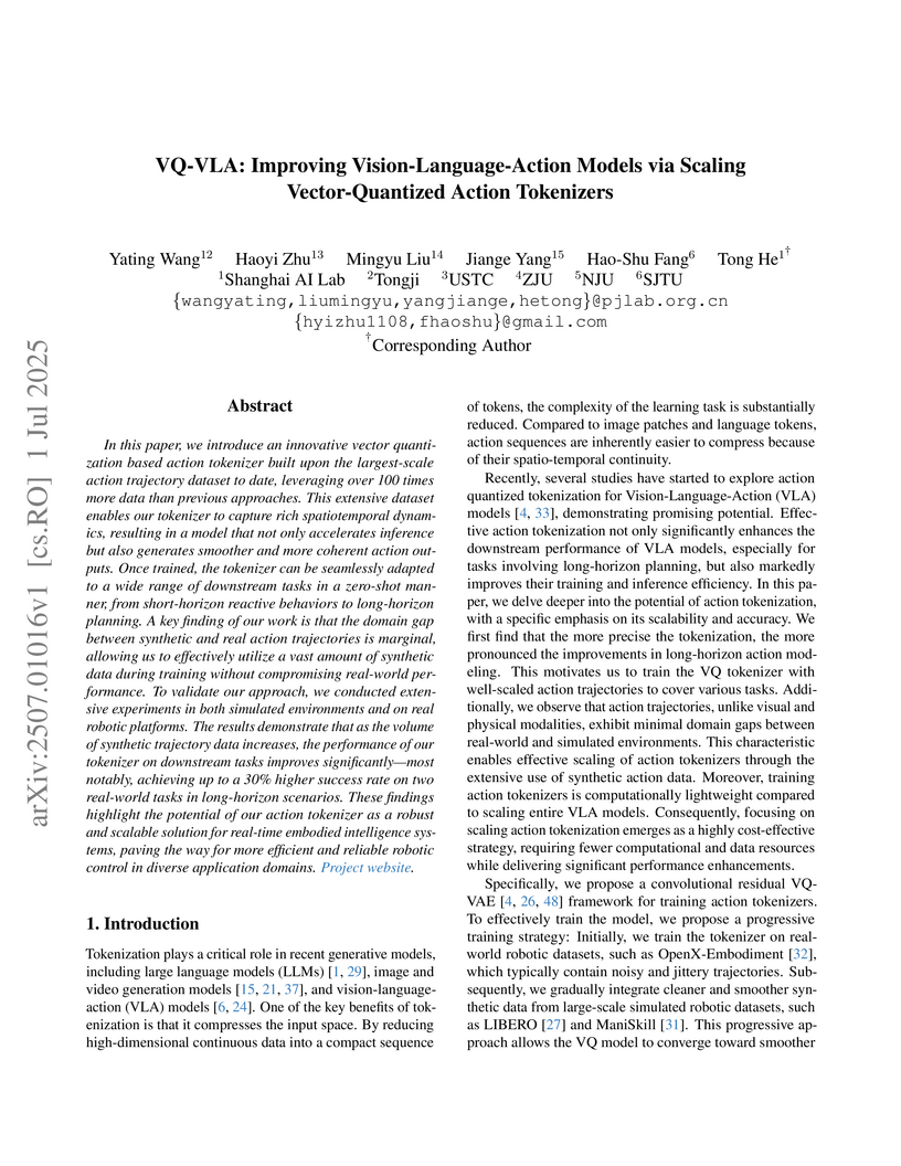 VQ-VLA: Improving Vision-Language-Action Models via Scaling Vector-Quantized Action Tokenizers ...