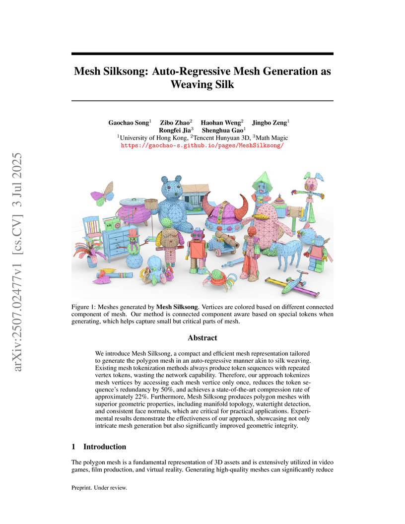Mesh Silksong: Auto-Regressive Mesh Generation as Weaving Silk | alphaXiv