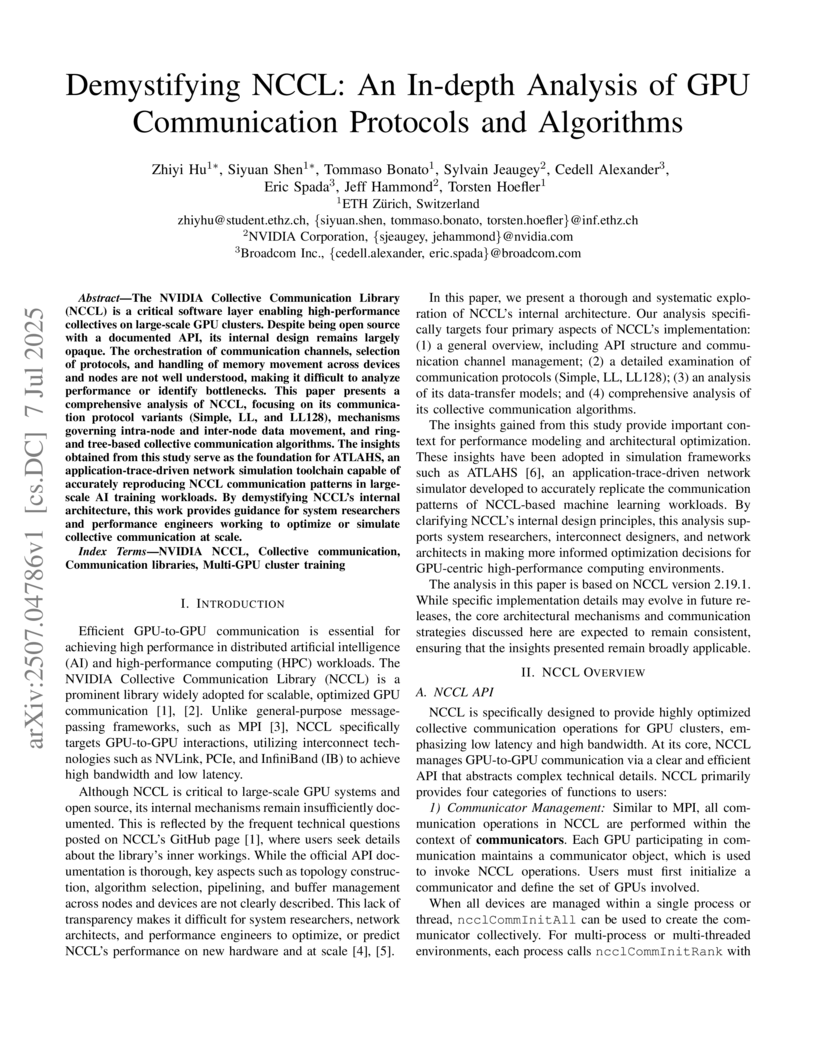 Demystifying NCCL: An In-depth Analysis of GPU Communication Protocols ...
