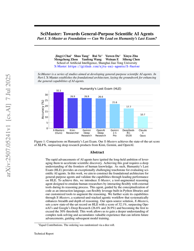 SciMaster: Towards General-Purpose Scientific AI Agents, Part I. X-Master as Foundation: Can We ...