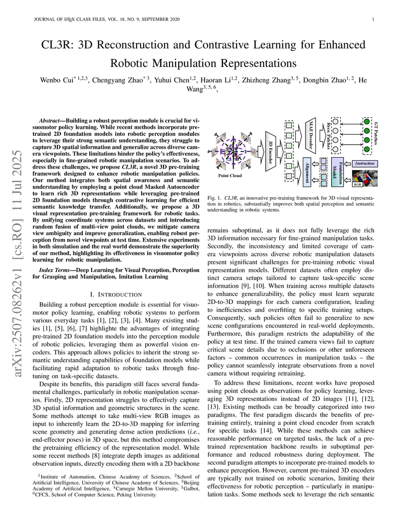 CL3R: 3D Reconstruction and Contrastive Learning for Enhanced Robotic Manipulation ...