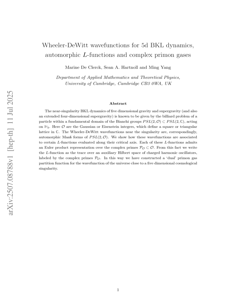 Wheeler-DeWitt wavefunctions for 5d BKL dynamics, automorphic L-functions and complex primon ...