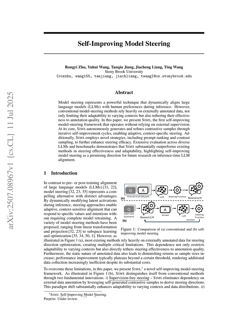 Self-Improving Model Steering | alphaXiv
