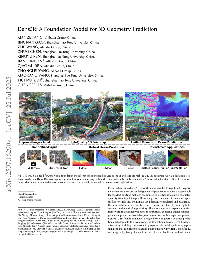 Dens3R: A Foundation Model for 3D Geometry Prediction | alphaXiv