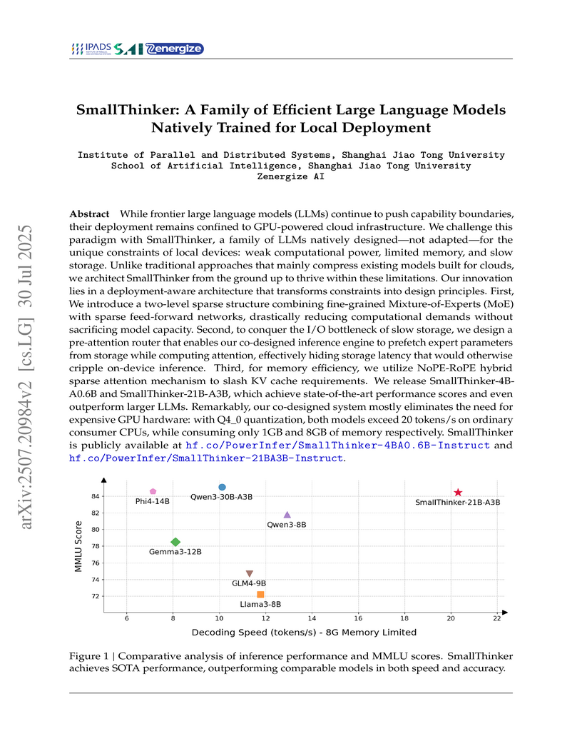 SmallThinker: A Family of Efficient Large Language Models Natively Trained for Local Deployment ...