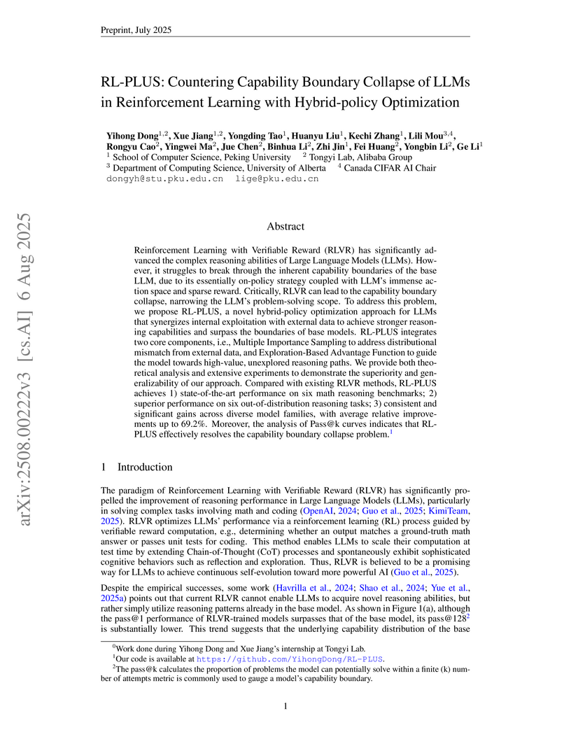 RL-PLUS: Countering Capability Boundary Collapse of LLMs in Reinforcement Learning with Hybrid ...