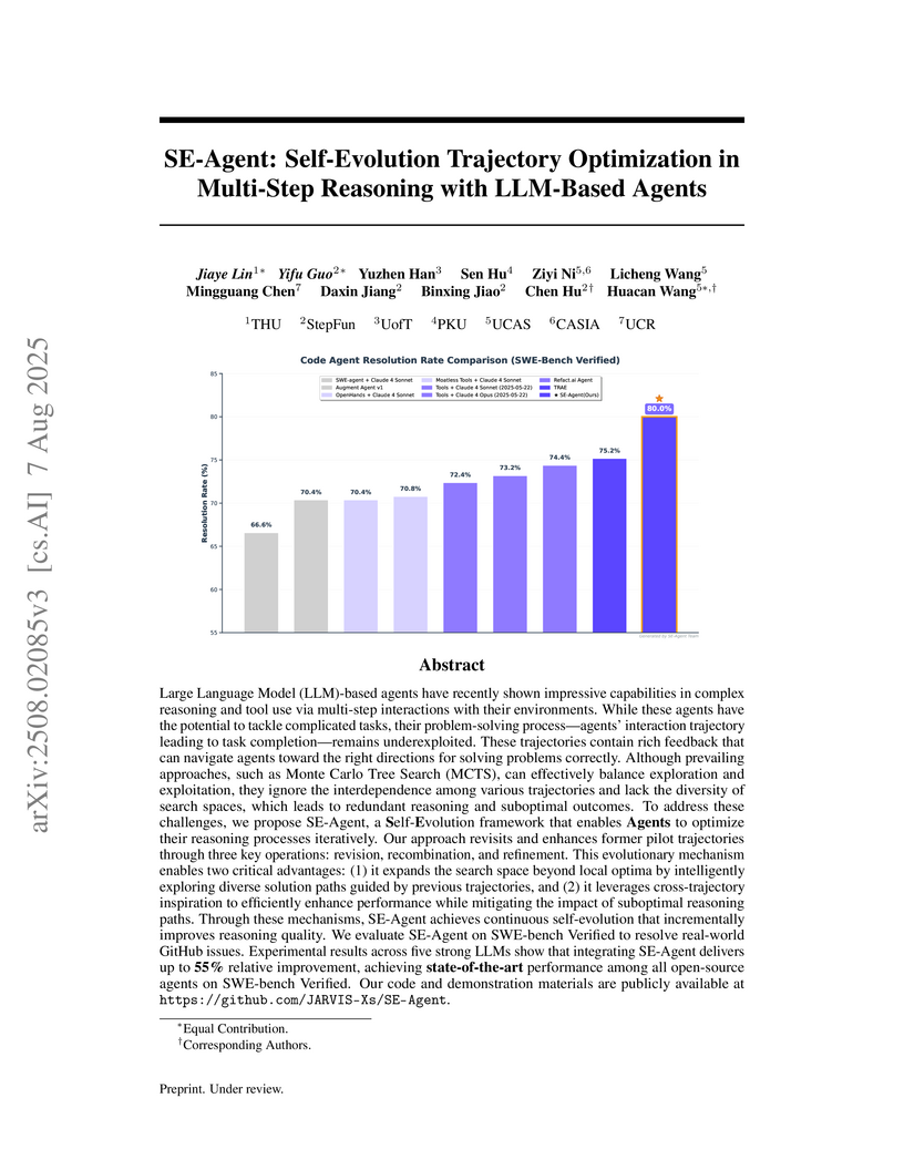 SE-Agent: Self-Evolution Trajectory Optimization in Multi-Step Reasoning with LLM-Based Agents ...