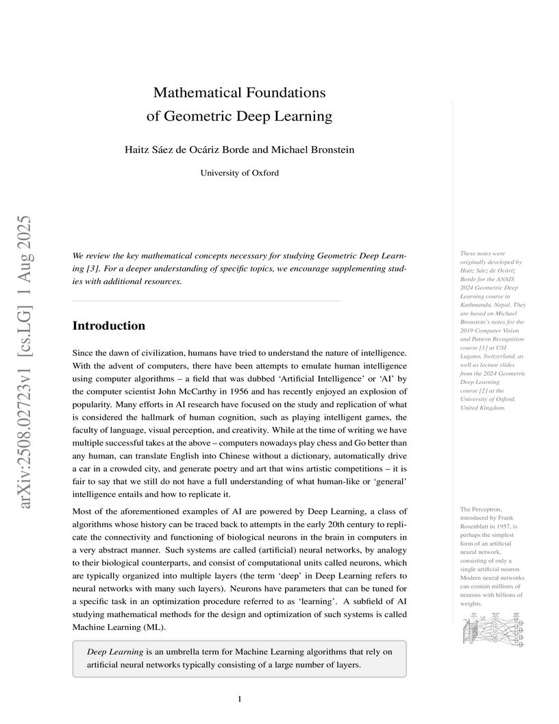 Mathematical Foundations of Geometric Deep Learning | alphaXiv