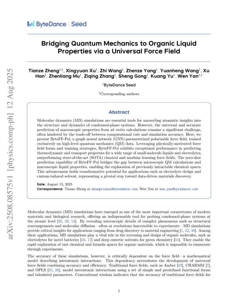 Bridging Quantum Mechanics to Organic Liquid Properties via a Universal ...