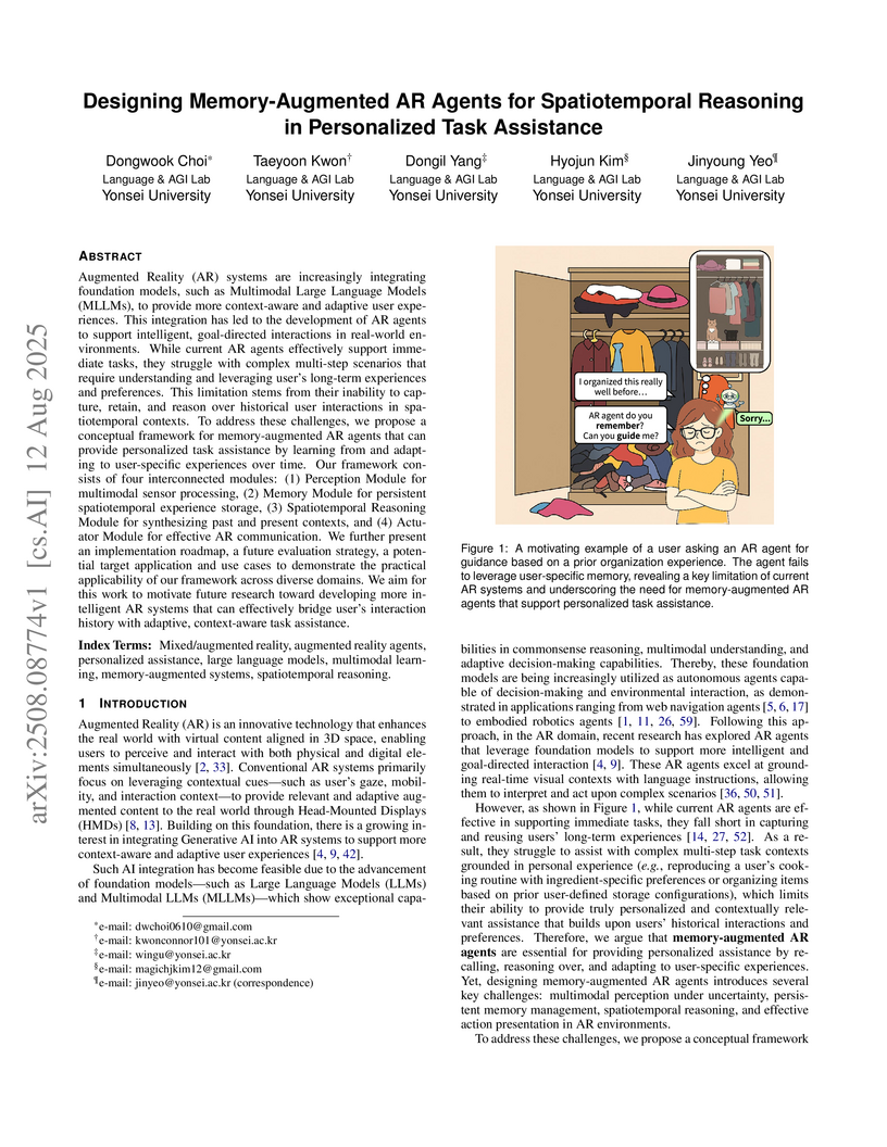 Designing Memory-Augmented AR Agents for Spatiotemporal Reasoning in Personalized Task ...