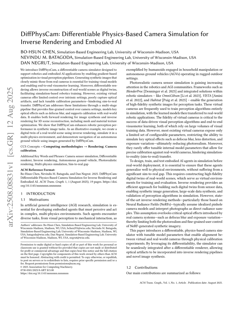 DiffPhysCam: Differentiable Physics-Based Camera Simulation for Inverse Rendering and Embodied ...
