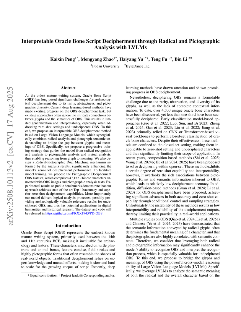 Interpretable Oracle Bone Script Decipherment through Radical and ...