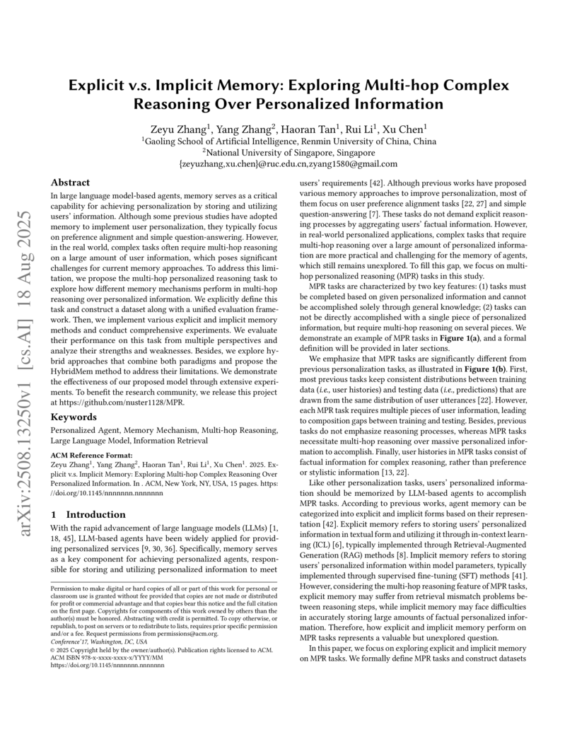 Explicit v.s. Implicit Memory: Exploring Multi-hop Complex Reasoning ...