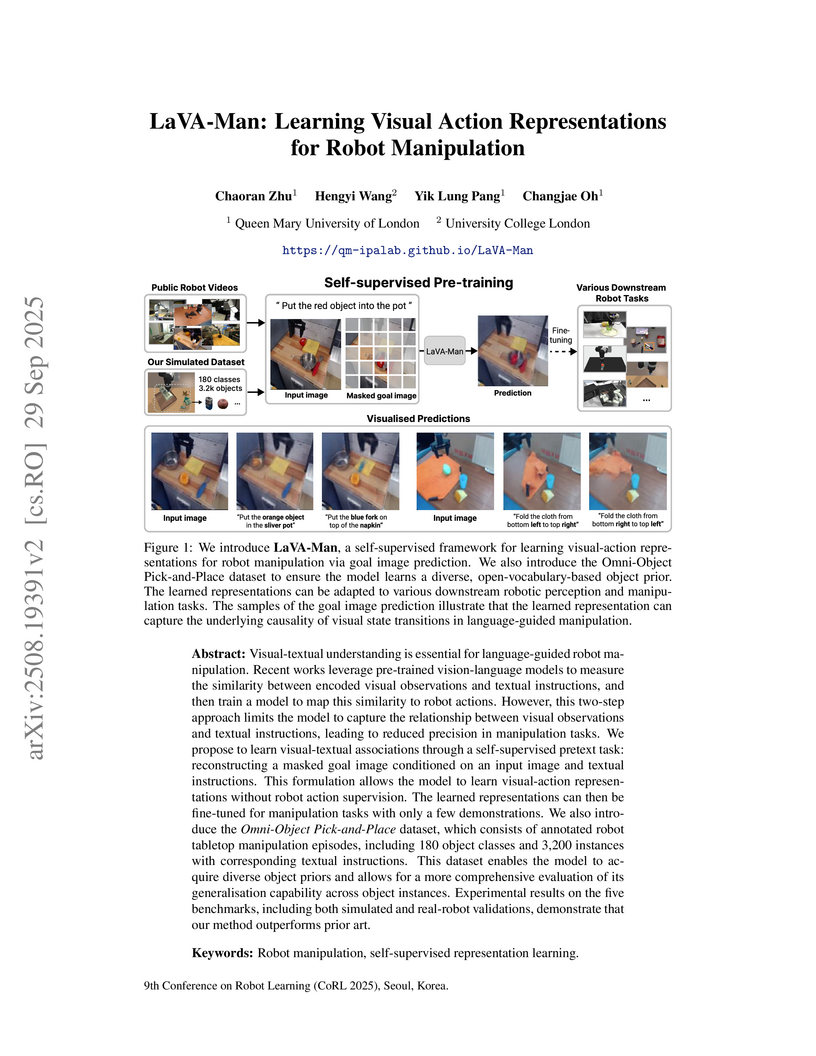 LaVA-Man: Learning Visual Action Representations for Robot Manipulation | alphaXiv