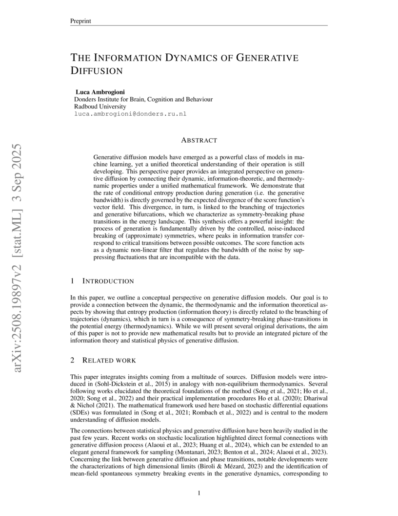 The Information Dynamics of Generative Diffusion | alphaXiv