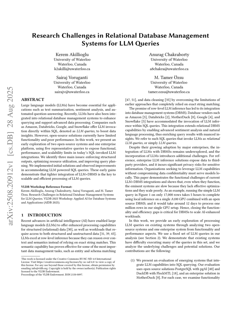 Research Challenges in Relational Database Management Systems for LLM ...