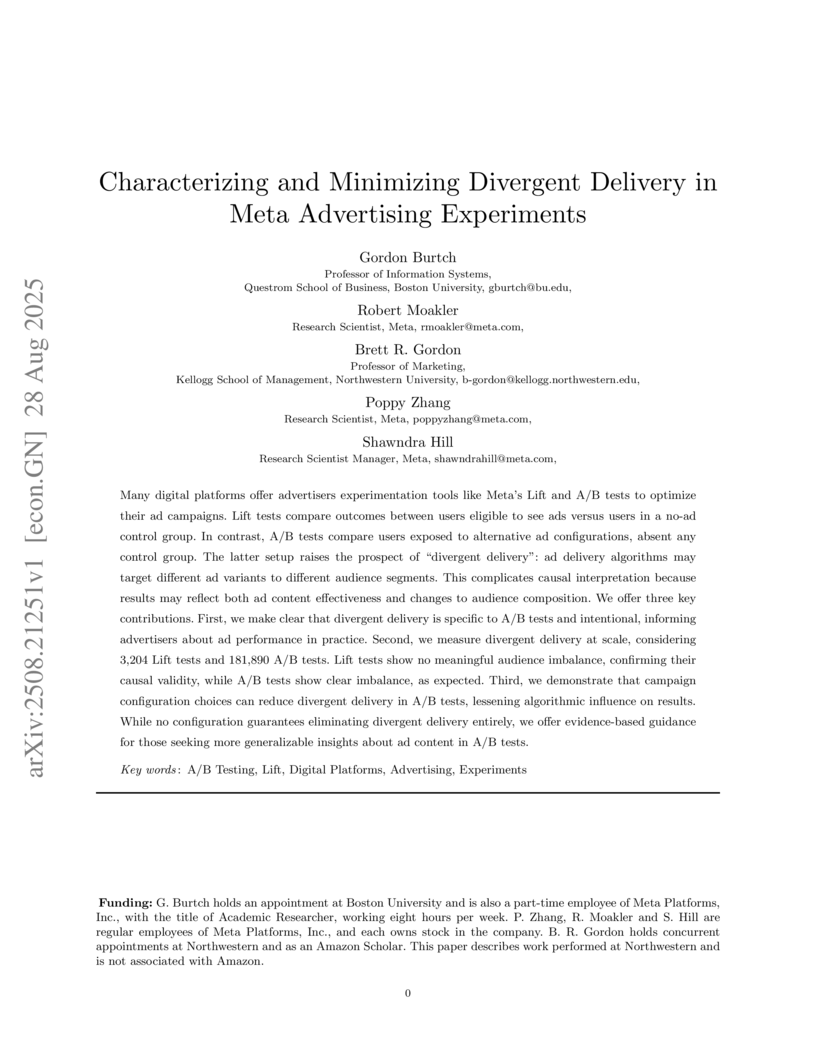Characterizing and Minimizing Divergent Delivery in Meta Advertising ...