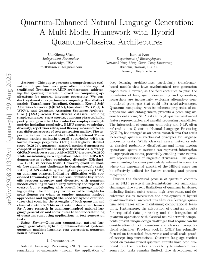 Quantum-Enhanced Natural Language Generation: A Multi-Model Framework ...