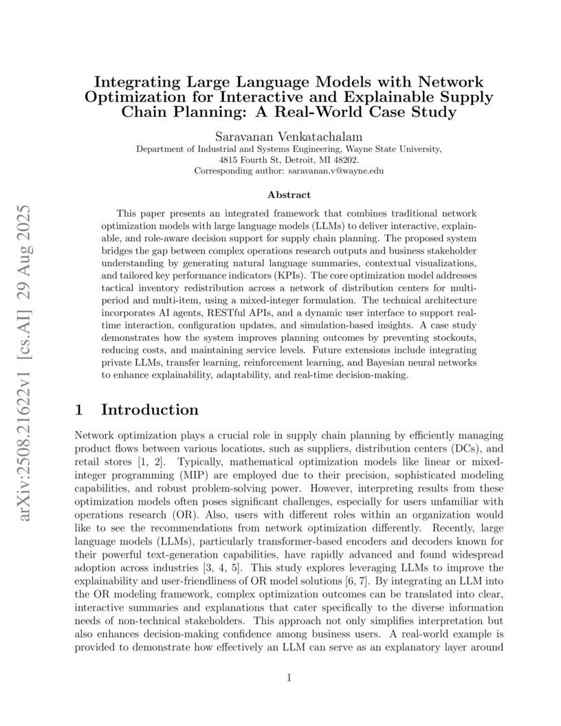 Integrating Large Language Models with Network Optimization for Interactive and Explainable ...