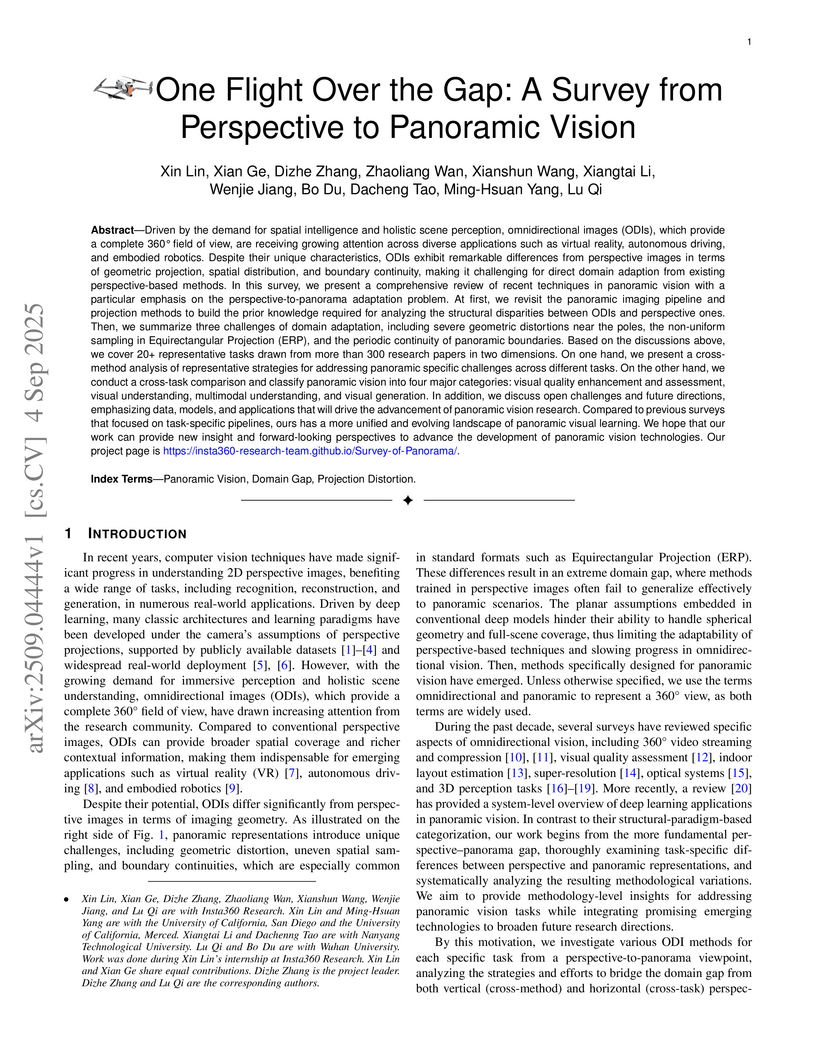 One Flight Over the Gap: A Survey from Perspective to Panoramic Vision ...