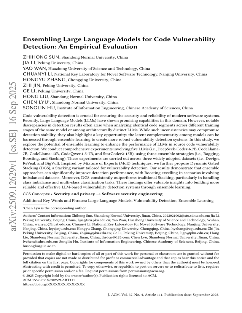 Ensembling Large Language Models for Code Vulnerability Detection: An ...