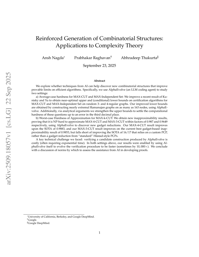 Reinforced Generation of Combinatorial Structures: Applications to ...