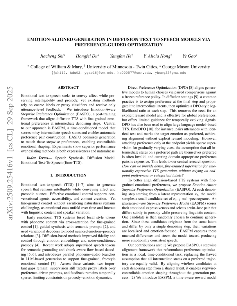 Emotion-Aligned Generation in Diffusion Text to Speech Models via ...