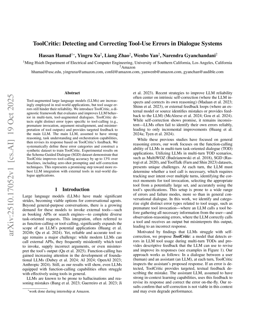 ToolCritic: Detecting and Correcting Tool-Use Errors in Dialogue ...
