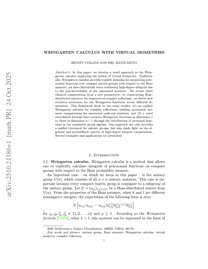 Weingarten calculus with virtual isometries | alphaXiv