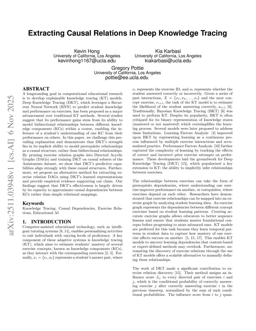 Extracting Causal Relations in Deep Knowledge Tracing | alphaXiv