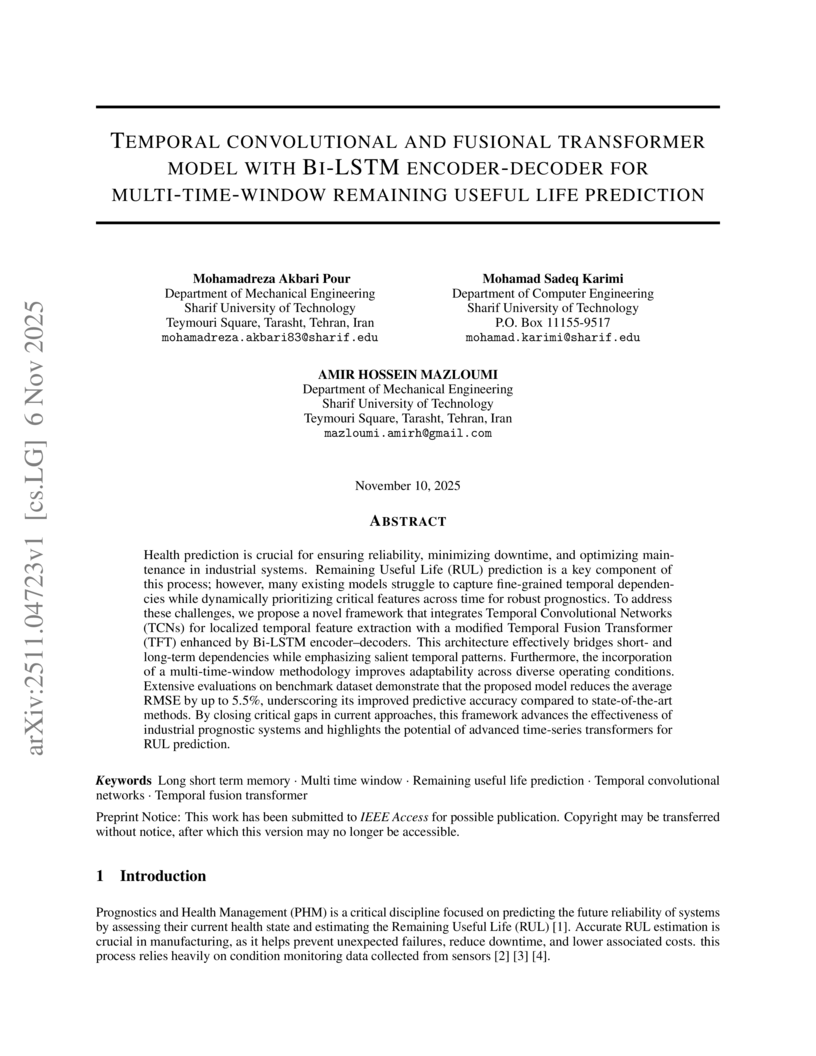 Temporal convolutional and fusional transformer model with Bi-LSTM ...