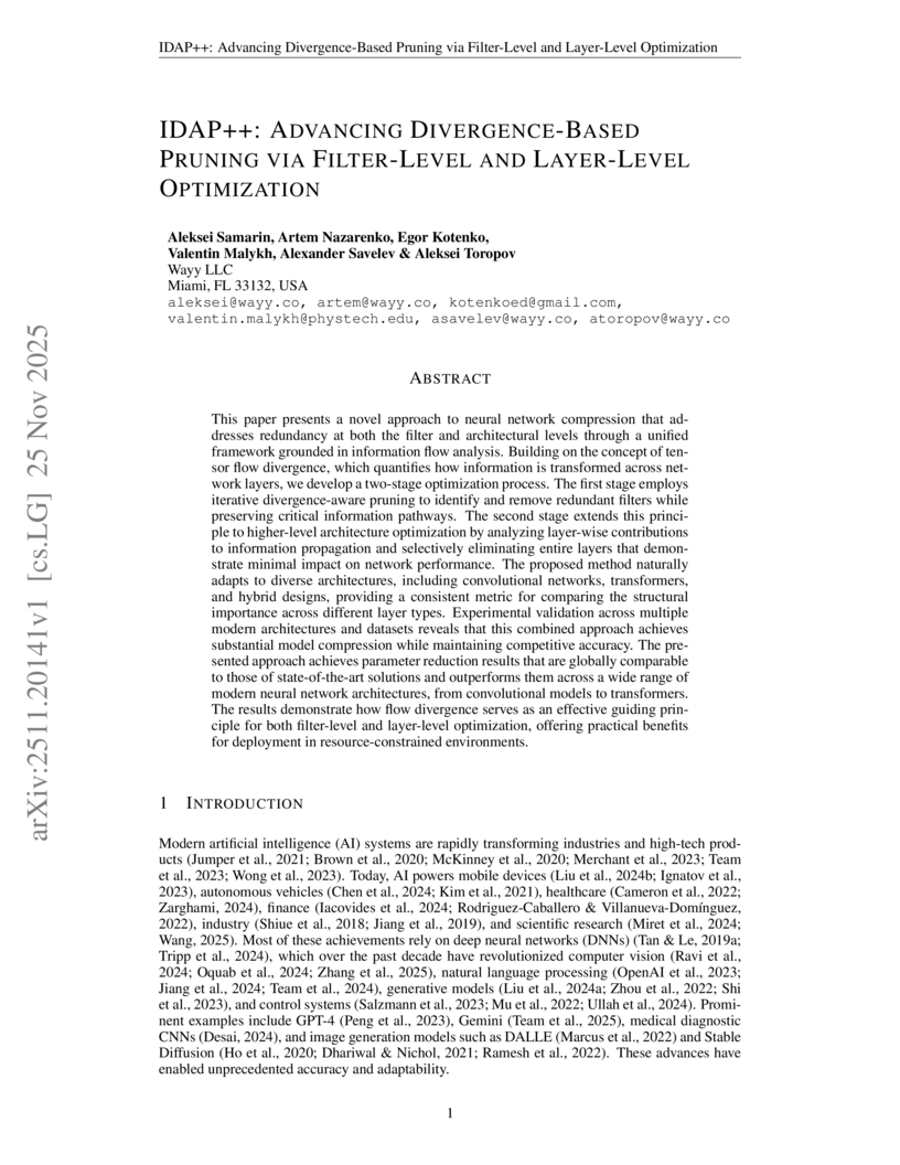 IDAP++: Advancing Divergence-Based Pruning via Filter-Level and Layer ...